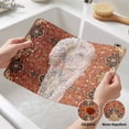 Dark Brown Black Floral Leather Placemats Set of 4, 12x18 Inch ...