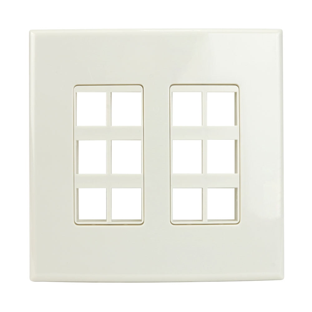 Construct Pro 12-Port Keystone Wall Plate with Screwless Face (Double ...