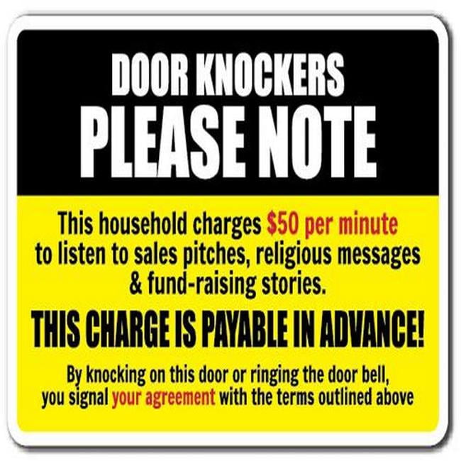 SignMission 8 x 12 in. Decal - Door Knockers Please Note - Warning ...