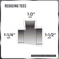 Supply Giant 1-1/2" x 1-1/4" x 1" BLack Pipe Fitting Reducing Tee Cast ...