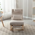 Upholstered Rocking Chair with Pull Out Footrest, Nursery Rocking ...