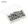 Uxcell Push Pins Round Head Thumb Map Tacks Steel Point, Silver Tone ...
