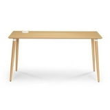 Hubbub Freya Table Desk 60"W x 24"D Ash/White Metal Accents - Walmart.com