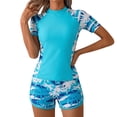 Bxsruta Women's Modest Separate Swim Skirt Sets Short Sleeve Printed ...