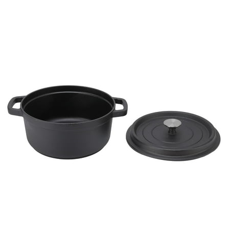 Dutch Oven Pot, Uncoated Even Heating 24cm Cast Iron Pot For Cooking ...