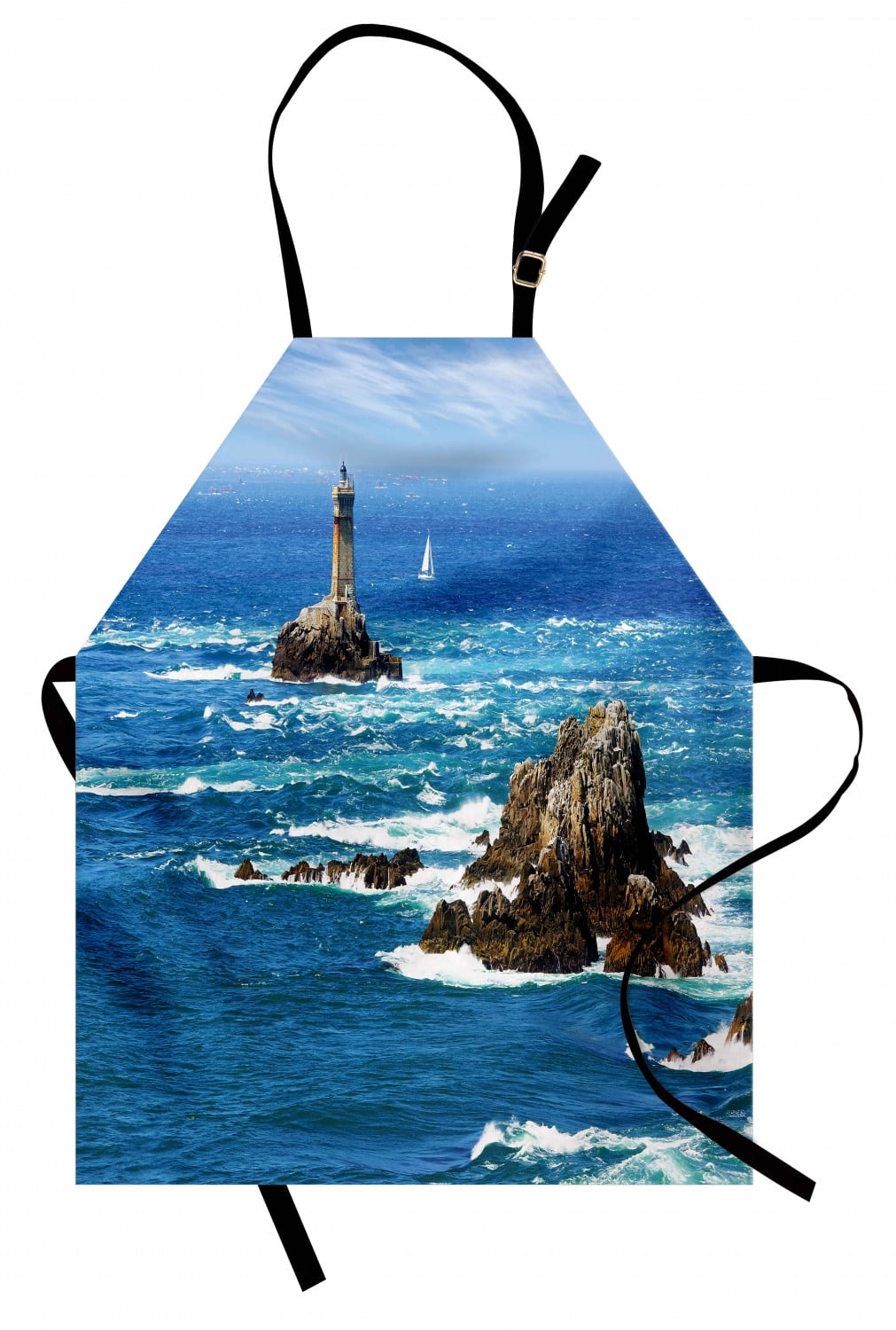 Lighthouse Apron Daytime Lighthouse Wavy Ocean View and Clear Sky Rocky ...