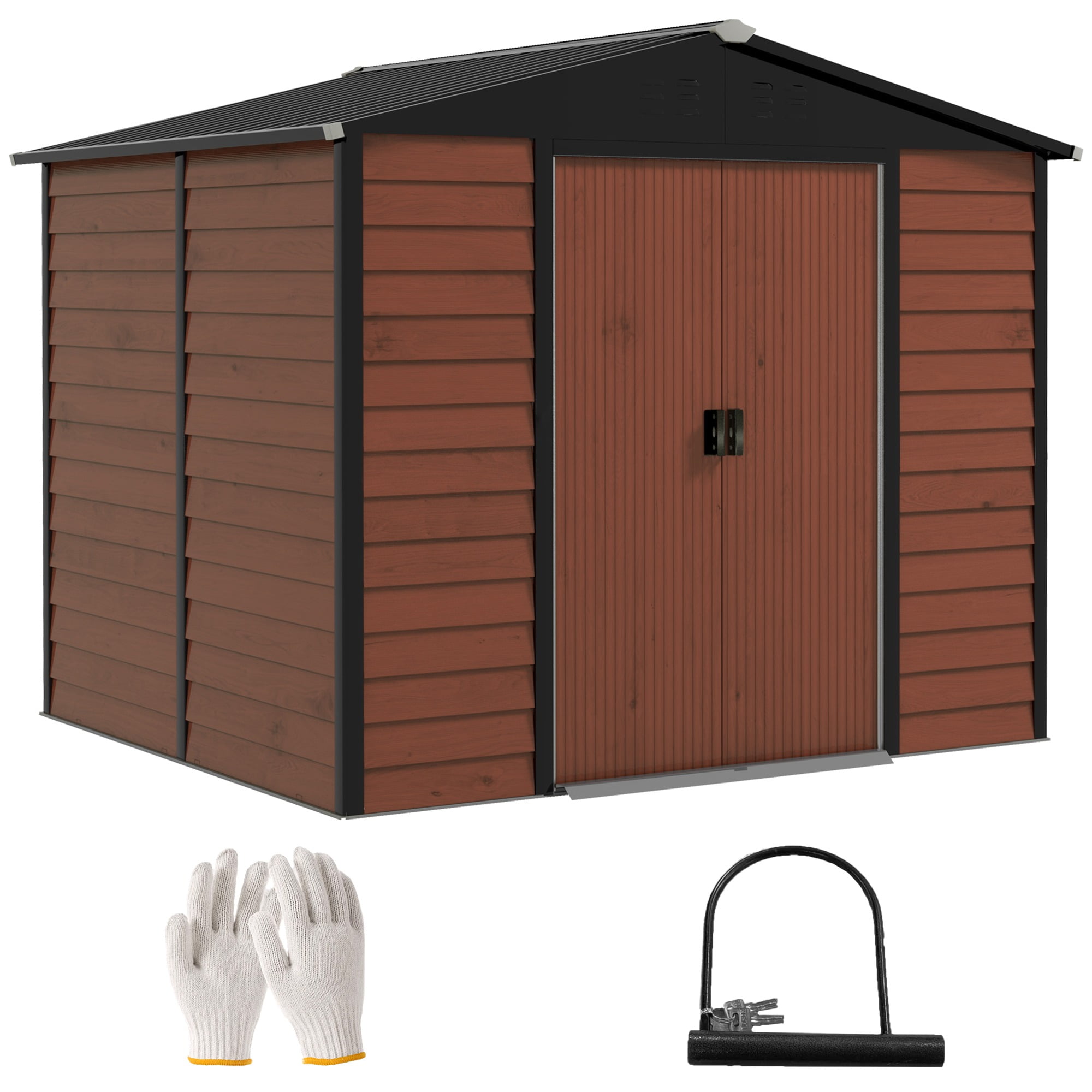 Click here for Outsunny 8x7 Outdoor Storage Shed Garden Shed W/ L... prices