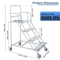 Sioweci 4-Step Rolling Ladder,Mobile Step Stool, Steel Safety Ladder ...