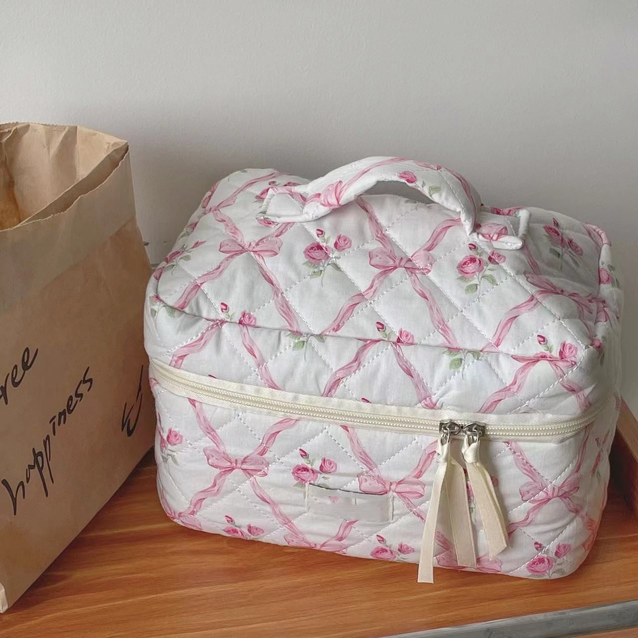 Click here for Baodanfu Bow Flower Storage Bag Style Retro Soft A... prices