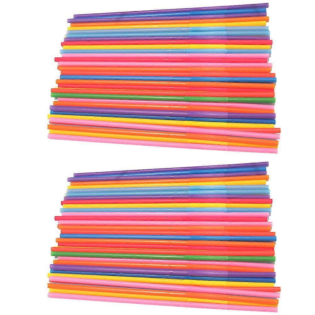 450Pcs Plastic Color Modeling Straws Bending Lengthening Disposable ...