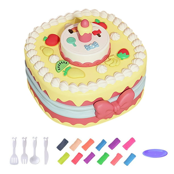 Kitchen Creations Birthday Cake Playset,Color Dough Toys Birthday Cake ...