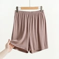 Abtuhar Pajama Shorts Women Summer Elastic Waist Thin Quarter Shorts