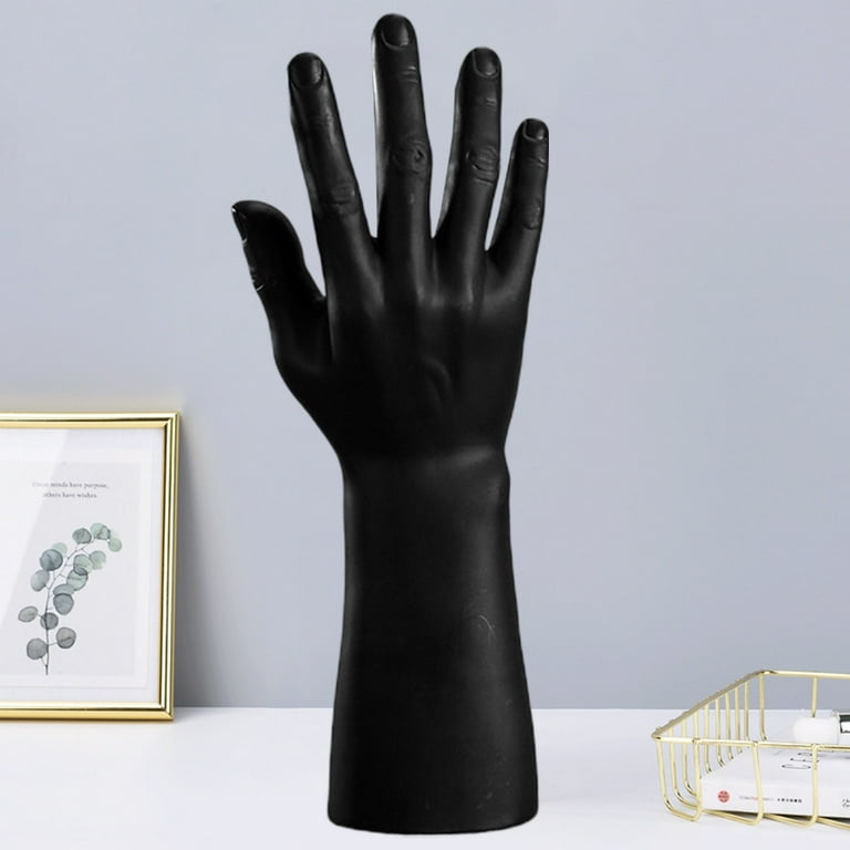 1pc Vinyl Simulation Male Hand Model Hand Form Ring Stand Holder Hand Mannequin Rack Watch Ring Display Props Black