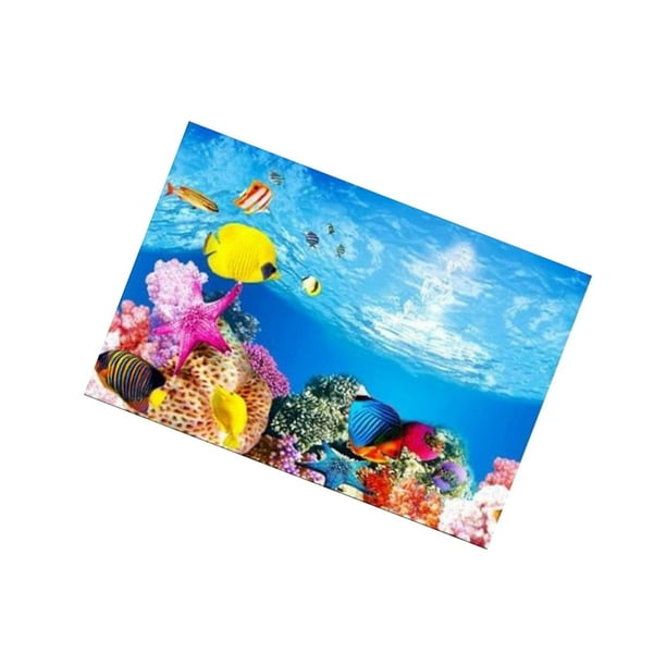 Unatoiry PVC Aquarium Background Poster Fish Landscape Tank Decoration ...