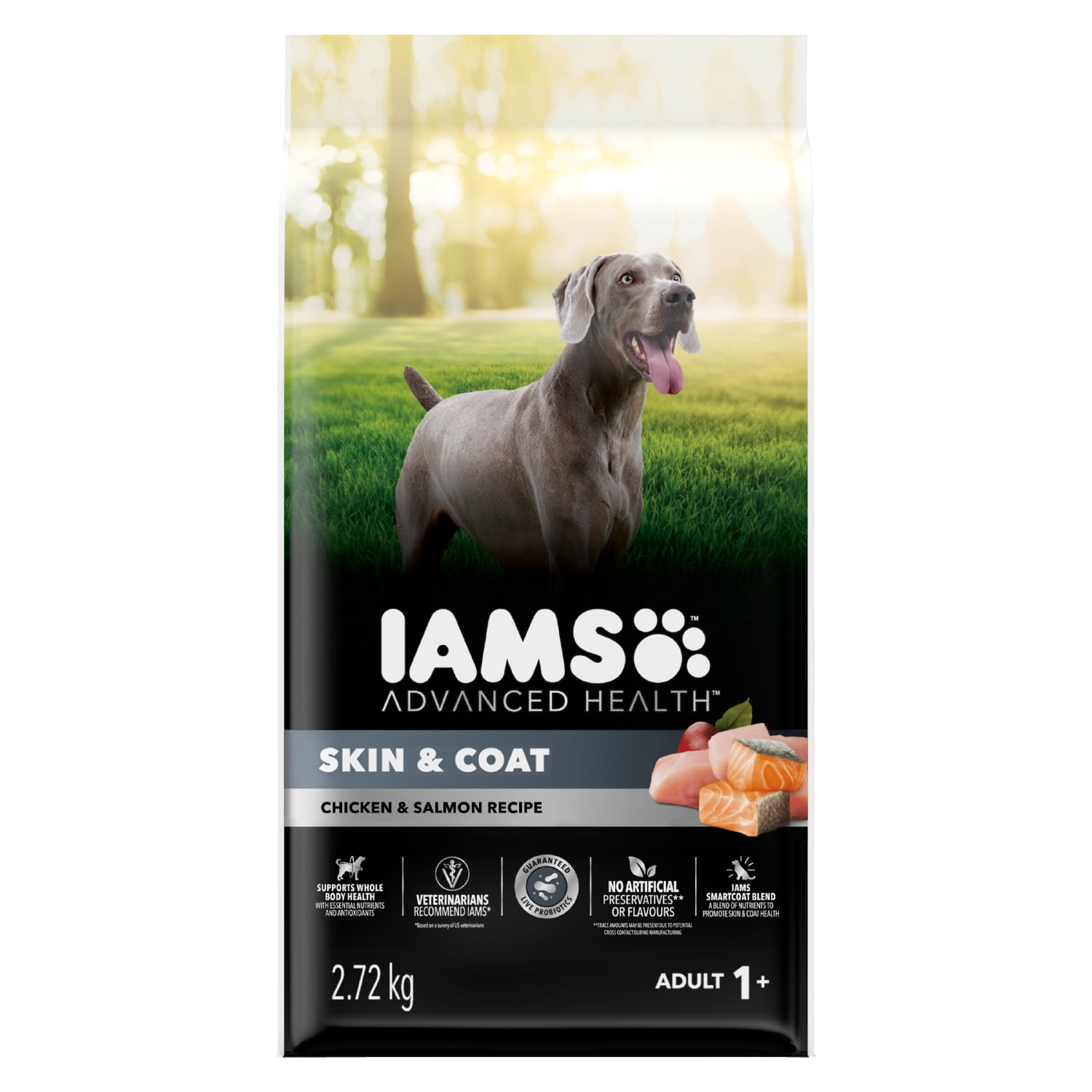 Iams Santé Avancée Peau et Pelage Poulet et Saumon Nourriture Sèche ...