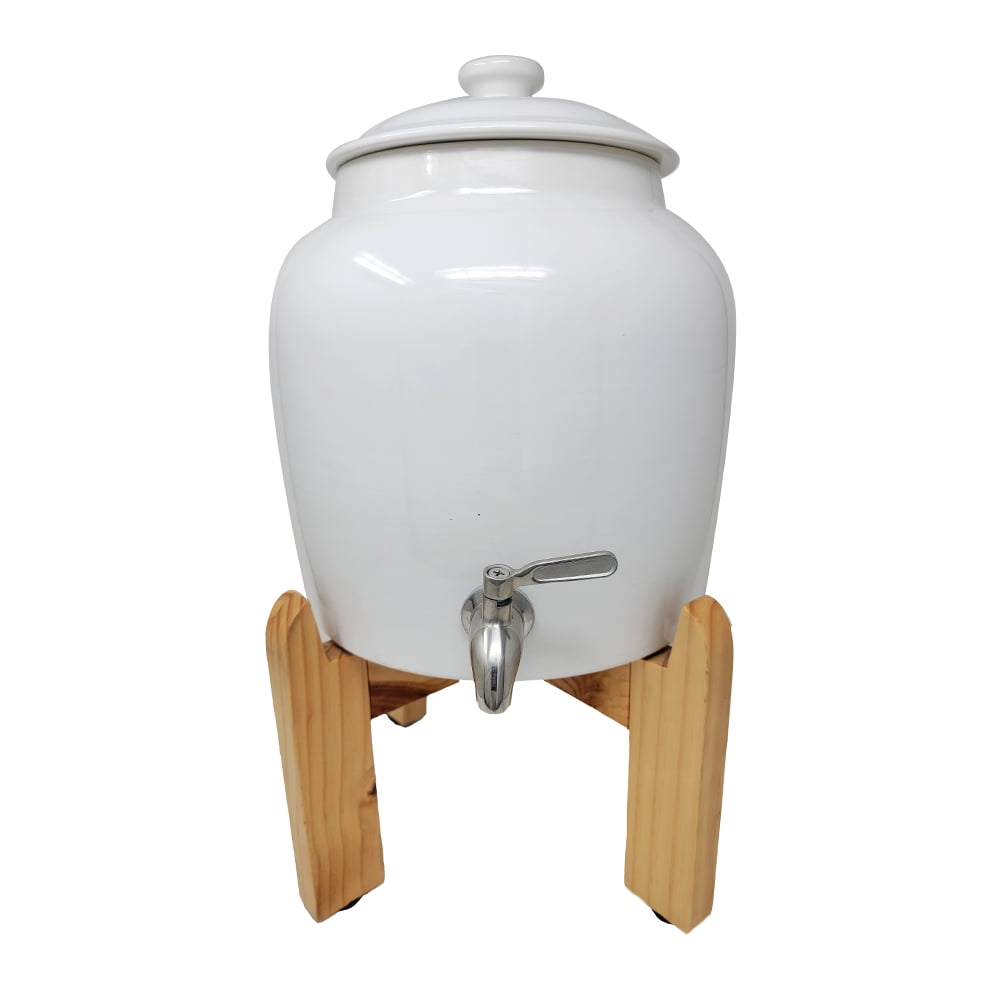 Porcelain Ceramic Water Dispenser Crock Set With Stainless Steel Faucet ...