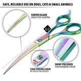 Sharf Shears, Professional 6.5" Curved Rainbow Pet Grooming Scissors ...