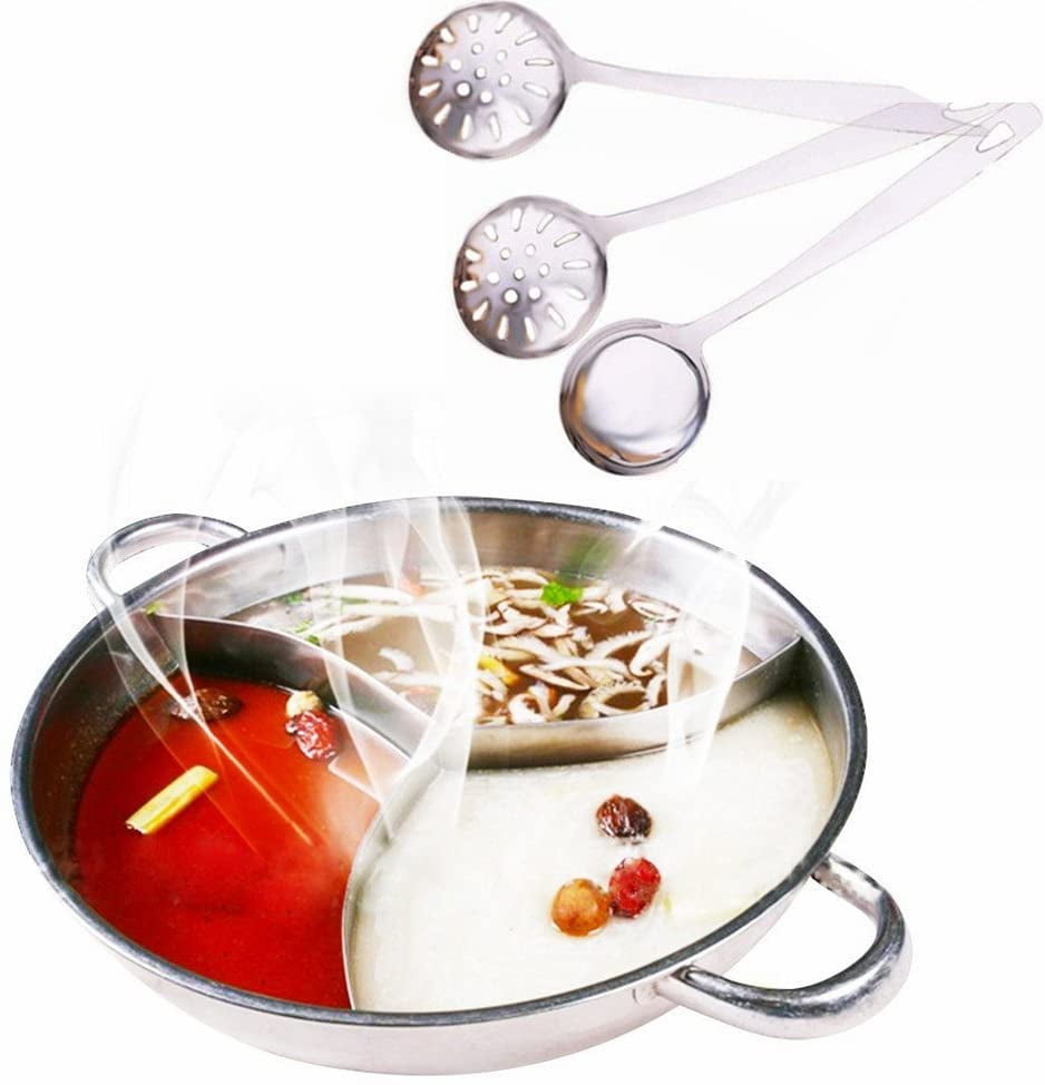 3 Comparts Hot Pot with Divider Stainless Steel Pot Yuanyang Pots for ...