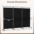 Gymax 3-Panel Room Divider w/Shelves Lockable Wheels for Living Room ...