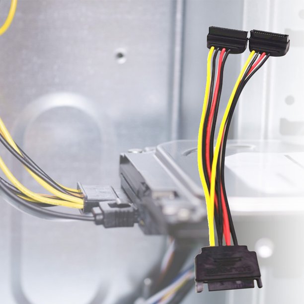 SATA Power Cable Y Splitter Computer SATA 15-pin Cord power cable ...