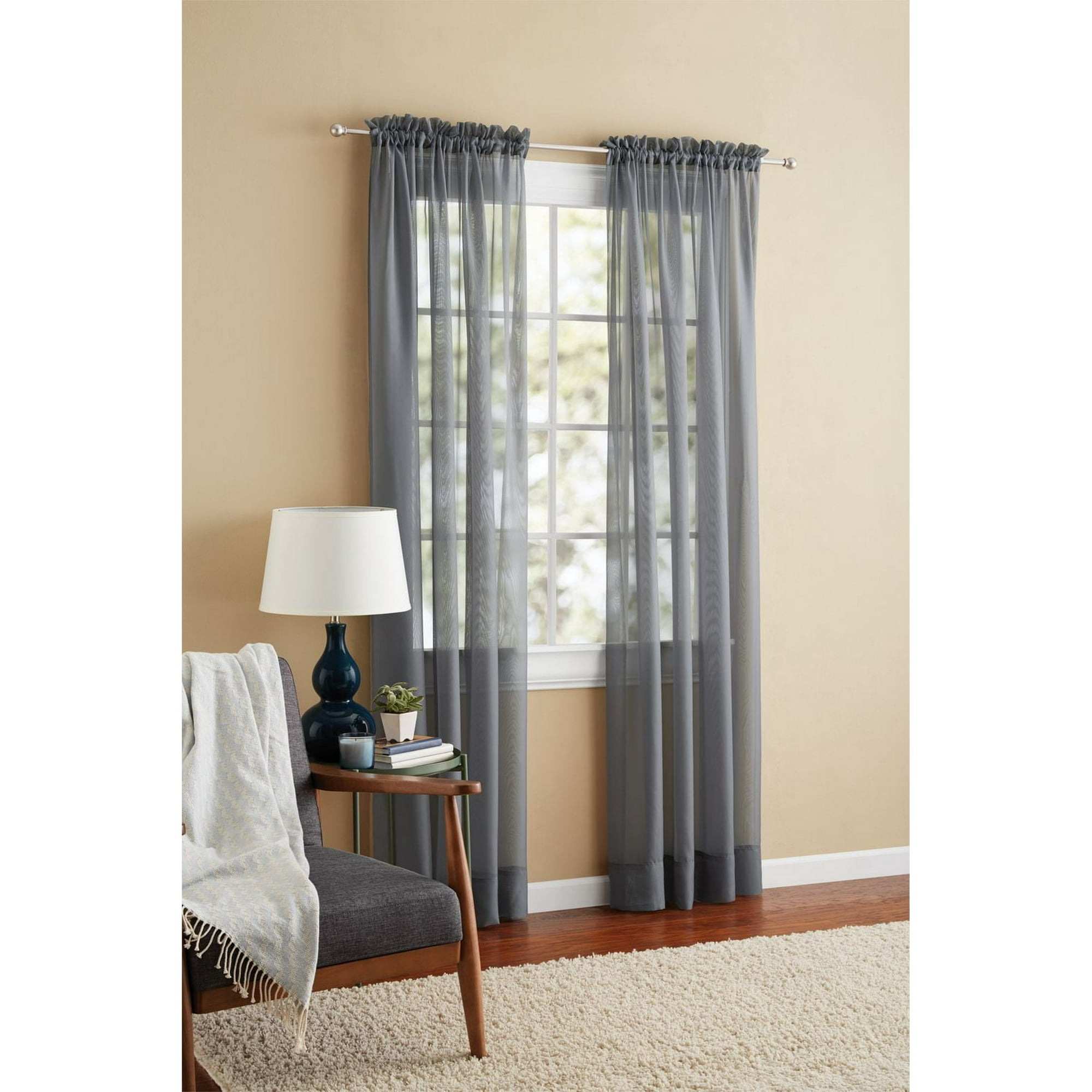 Click here for Mainstays Marjorie Solid Voile Curtain Panel 59 Wi... prices