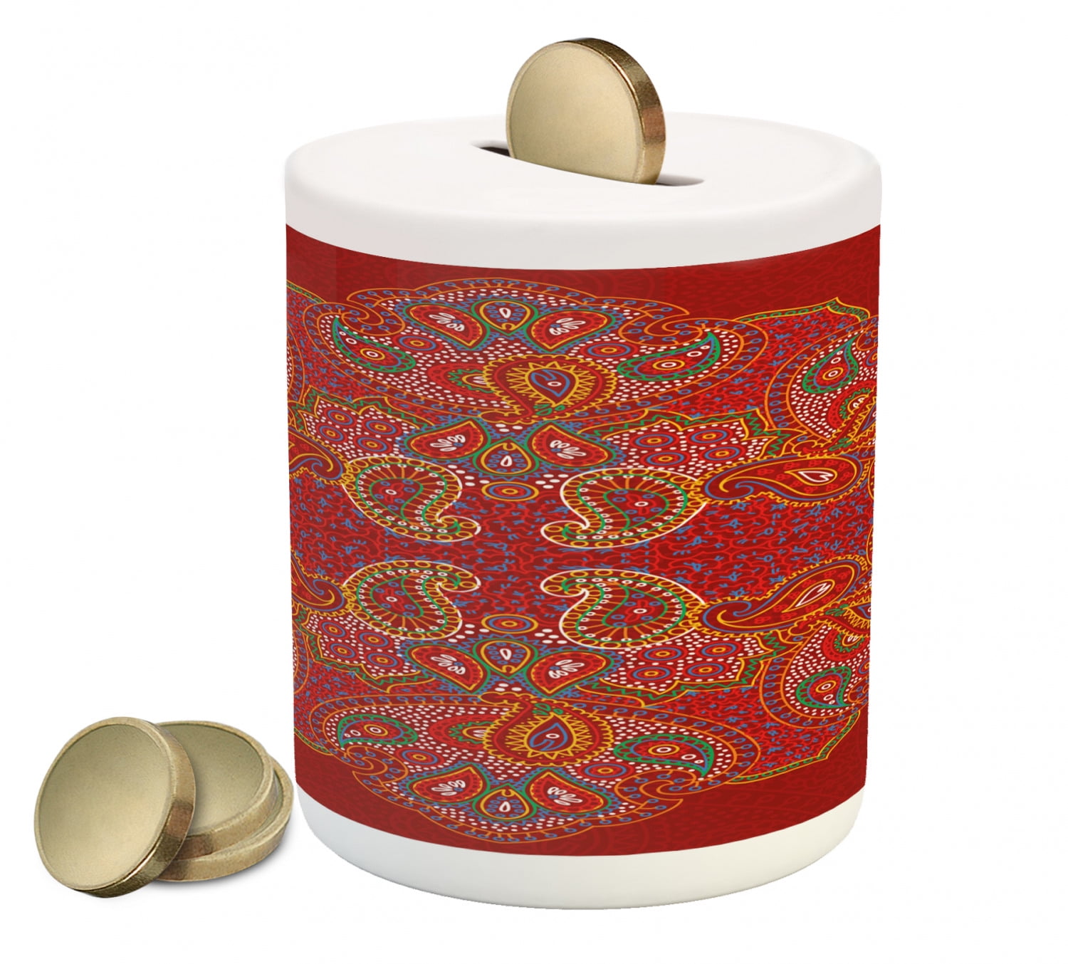 Mandala Piggy Bank, Moroccan Persian Design Oriental Rectangular ...