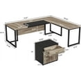 Tribesigns 70.8” L-Shaped Executive Desk with File Cabinet, Large ...