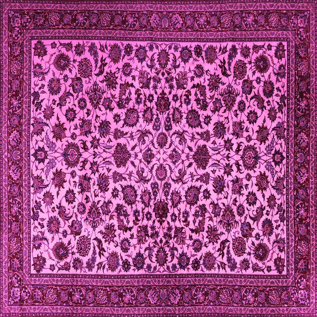Ahgly Company Indoor Square Persian Pink Traditional Area Rugs, 6 ...