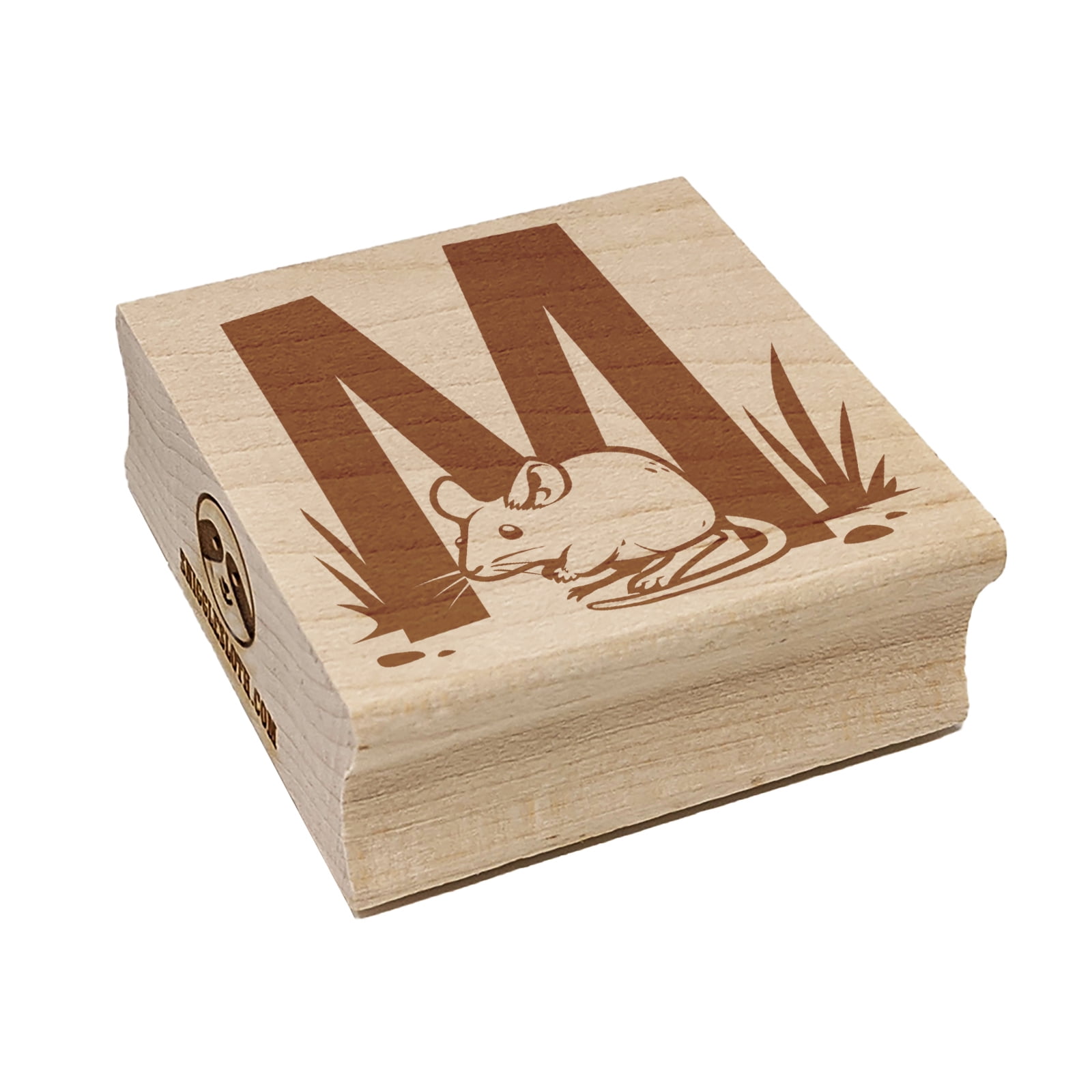 Animal Alphabet Letter M for Mouse Square Rubber Stamp Stamping ...