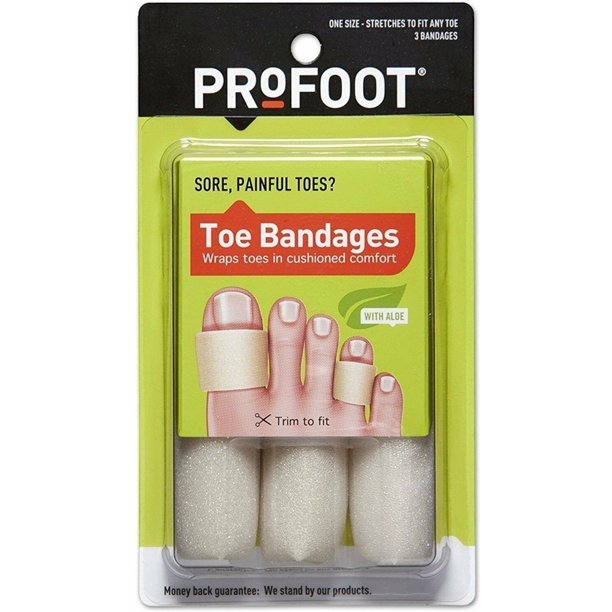 ProFoot Toe Bandages Cushion Comfort Trim to Fit w/ Aloe, 3 ct, 6-Pack ...