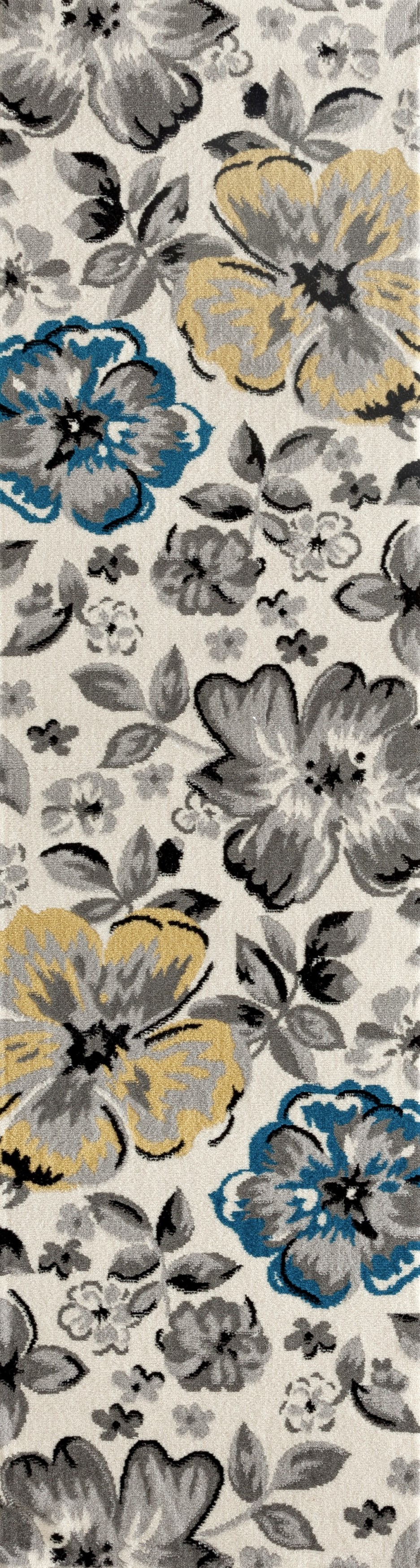 World Rug Gallery Modern floral circles cream area rug or runner ...