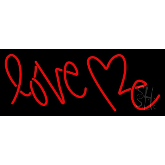 Blue I Love You LED Neon Sign 20 x 37 - inches, Black Square Cut ...