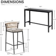 Crestlive Products Outdoor Bar Table Set with 2 Stools, 55" Bar Table ...