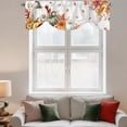 Autumn Pumpkin Tie Up Valances Curtain, Orange White Fruits Fall Maple ...