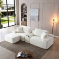 111" Modular Sectional Sofa, Modern Corduroy Cloud Couch with Cup ...