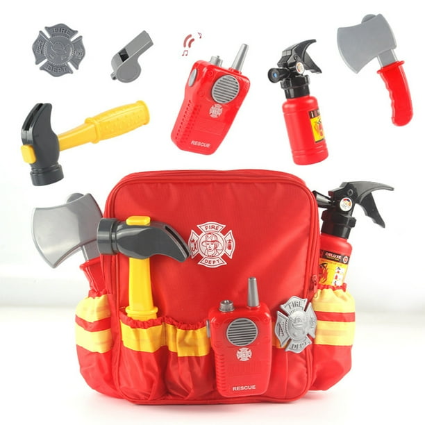 12-piece Fire Fighting Tool Set Children Simulation Firefighter Fire ...