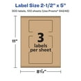Avery Kraft Brown Rectangle Labels, 2.5" x 5", 300 Labels - Walmart.com