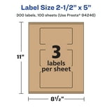 Avery Kraft Brown Rectangle Labels, 2.5" x 5", 300 Labels - Walmart.com
