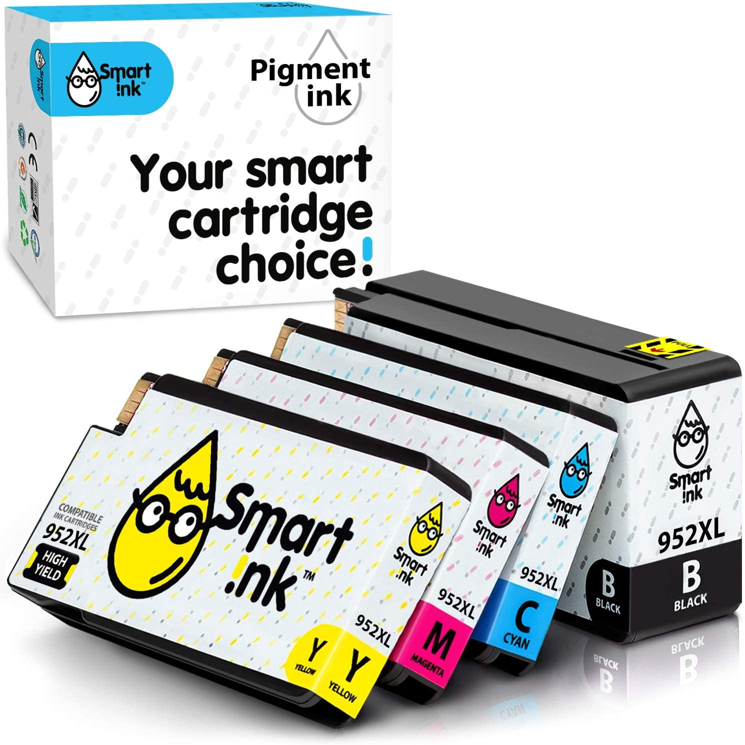 Smart Ink Compatible Ink Cartridge Replacement for HP 952 XL (BK/C/M/Y ...