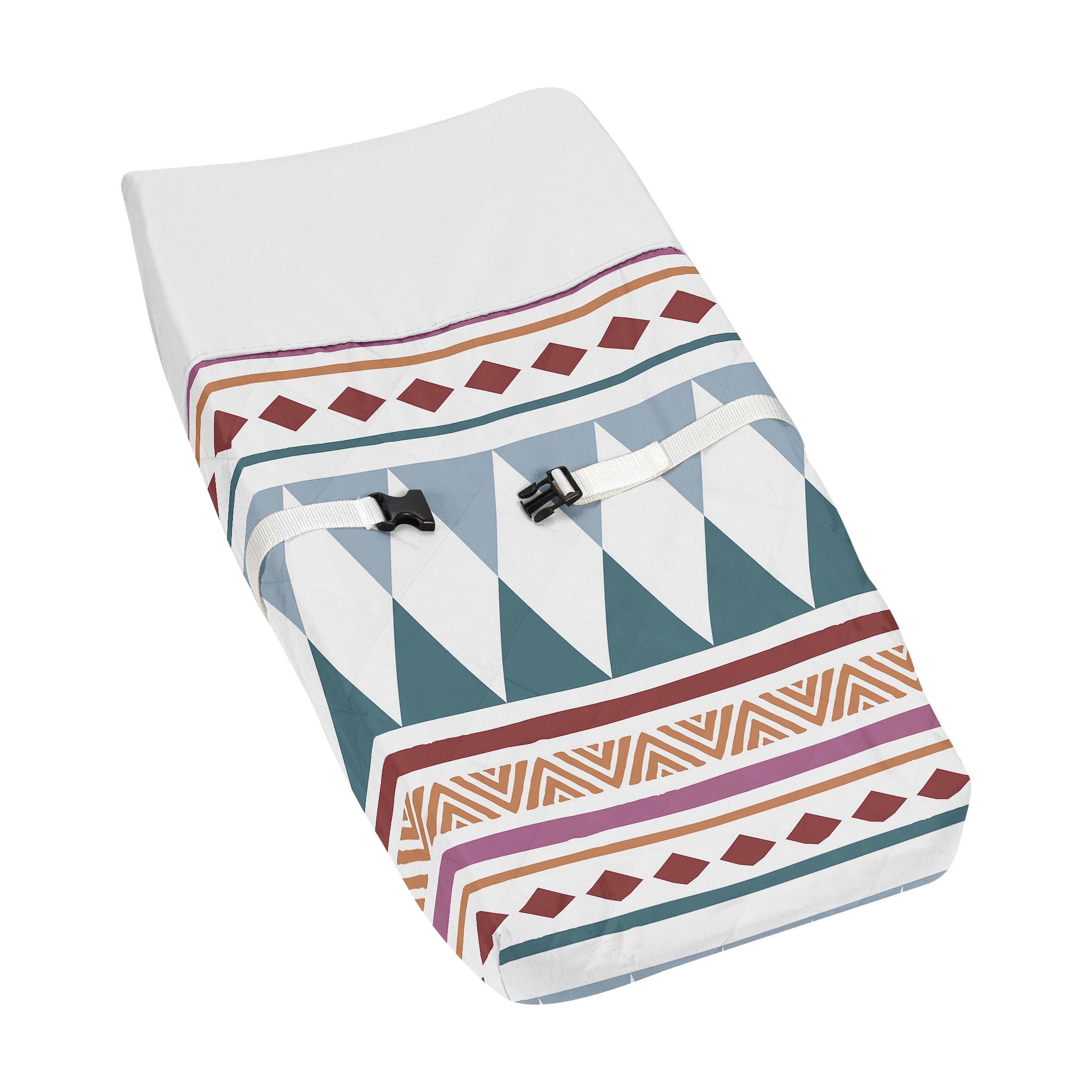 Triangle Yellow and Blue Changing Pad Cover by Sweet Jojo Designs ...