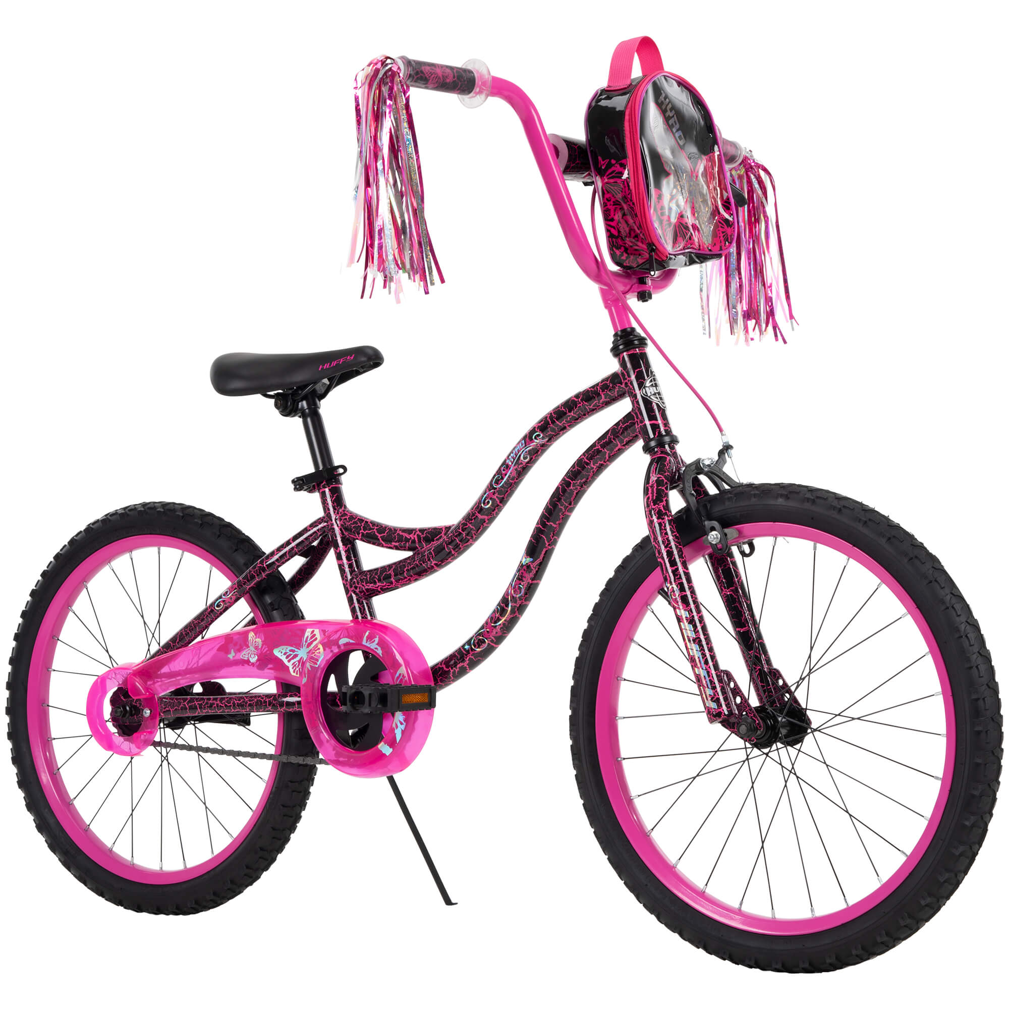 Huffy Kyro 20 inch Girls Bike For Kids Pink Black Crackle Walmart