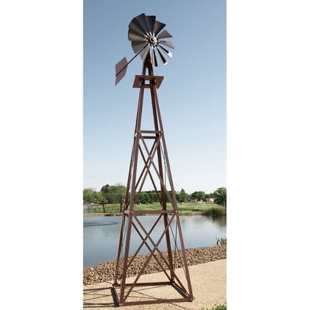 Decorative Bronze Powder Coated Metal Backyard Windmill-12 ft ...