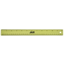 JAM Paper Stainless Steel Ruler, 12in, Cork Backing, Gold Metallic, 12 ...