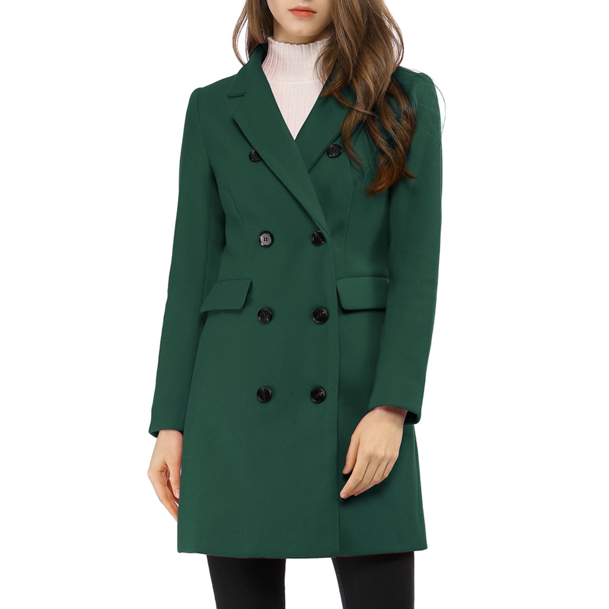 Click here for Inspire Chic Womens Winter Coat Notched Lapel Doub... prices