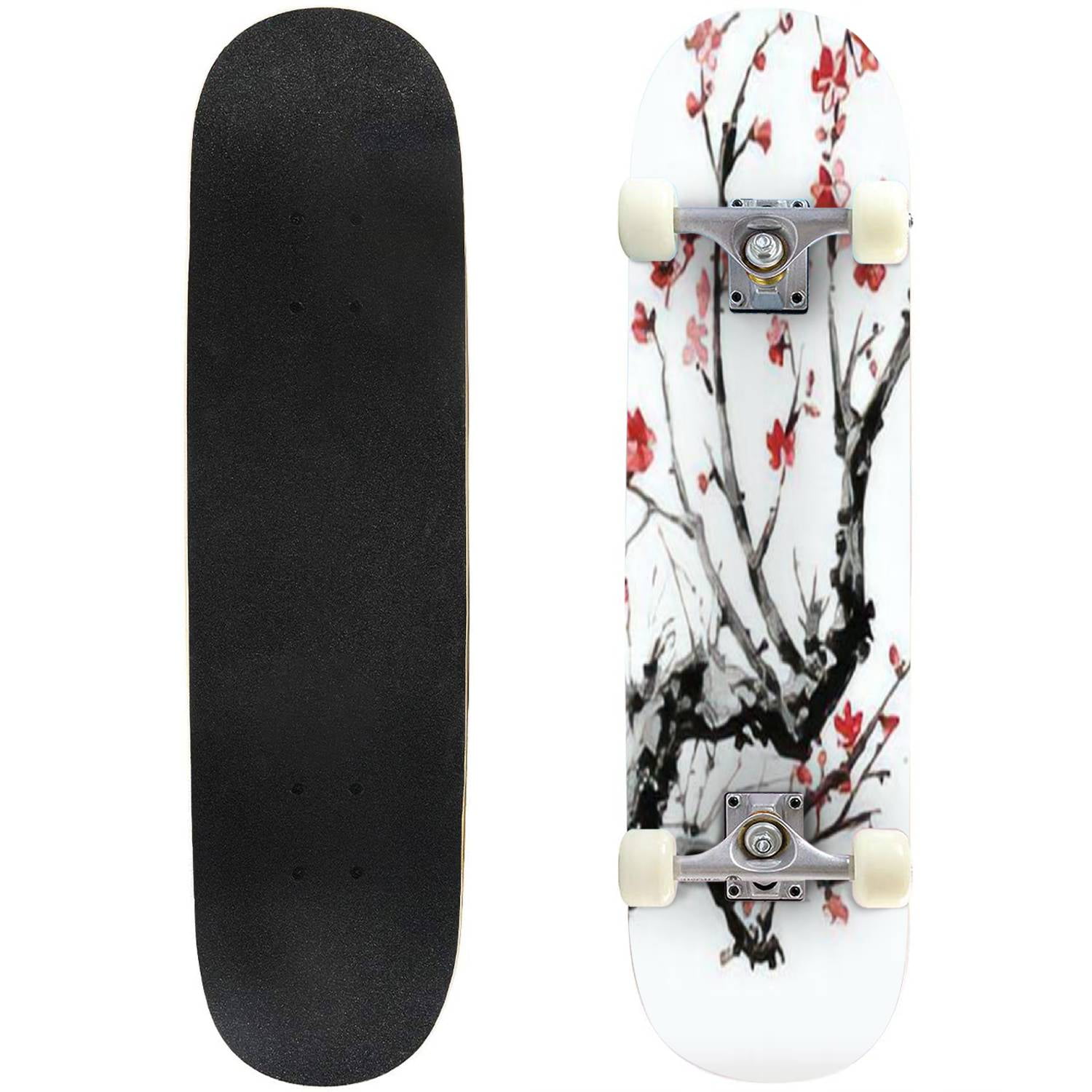 Skateboards Realistic blossom Japanese cherry tree isolated white Maple ...