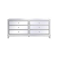 Elegant Decor Contempo 6 Drawer Contemporary Mirrored Dresser in ...
