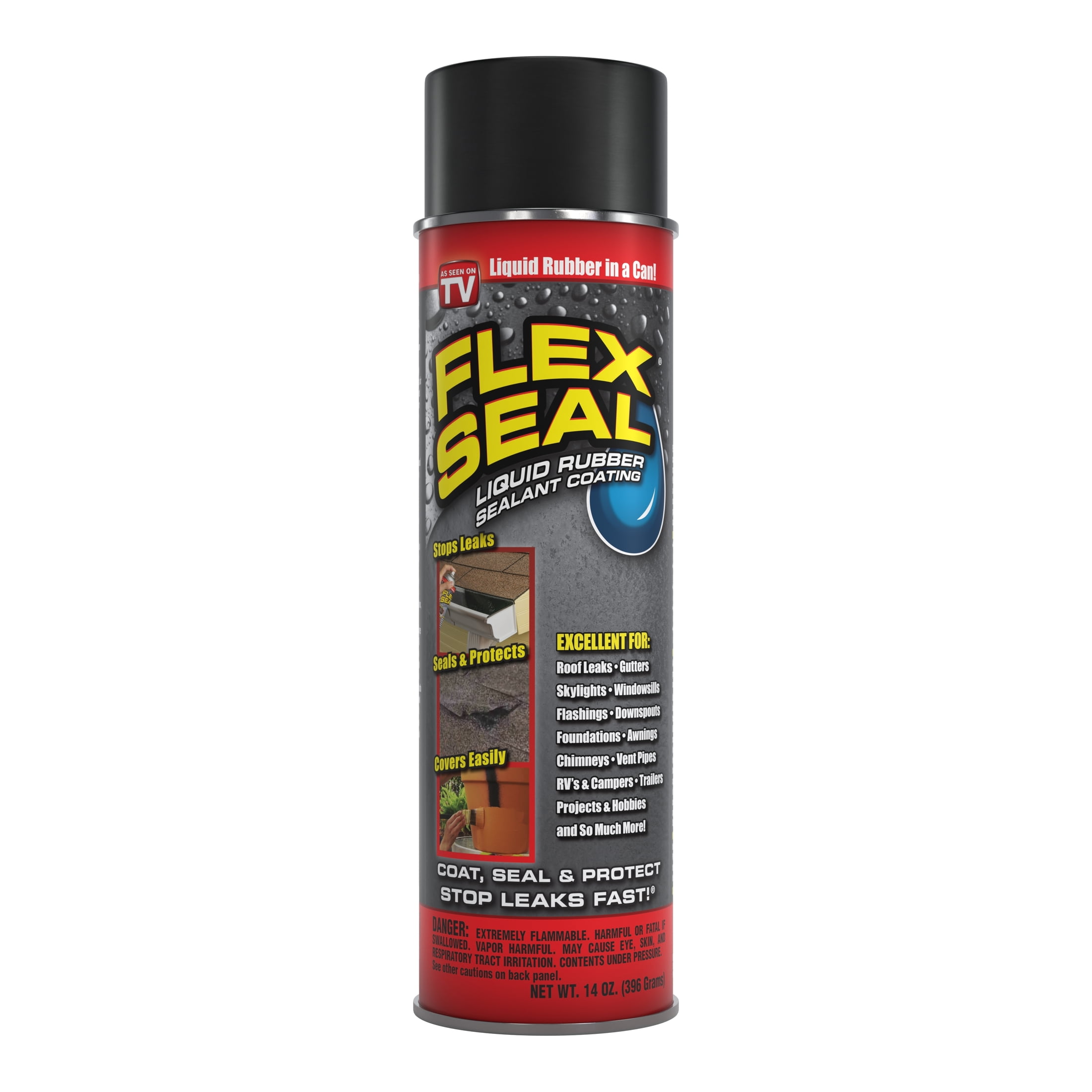 Flex Seal Aerosol Liquid Rubber Sealant Coating, 14 oz, Black - Walmart.com