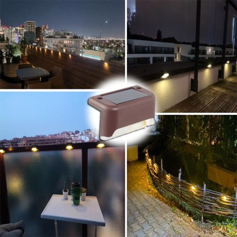LED Solar Step Lamp Path Stair Outdoor Garden Lights Waterproof Balcony ...