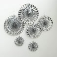 Efavormart Set of 6 Silver Paper Fan Decorations Paper Pinwheels Wall ...