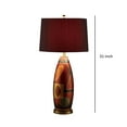 Deep Red Drum Shade Table Lamp With Mosaic Pattern Base Set of 2 ...